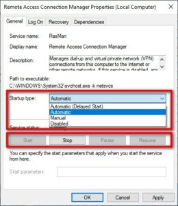 How To Enable Remote Access Connection Manager (RasMan)